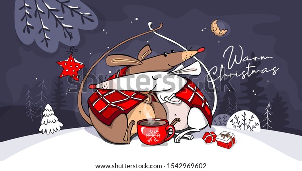 Year Rat Lunar Calendar Two Rats Stock Vector (Royalty Free) 1542969602 ...