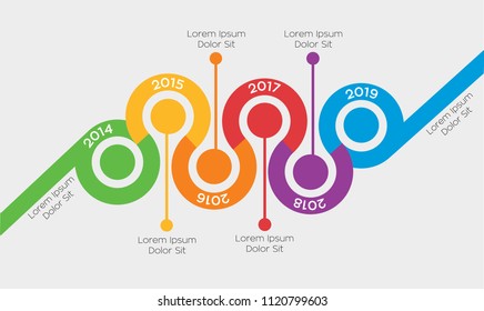 Year Timeline Colourful Infographic Vector Graphics Stock Vector ...
