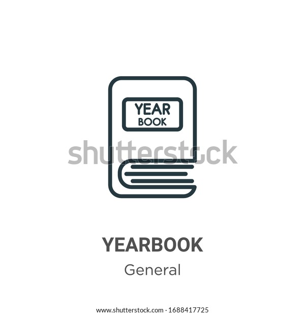 Yearbook Outline Vector Icon Thin Line Stock Vector (Royalty Free ...