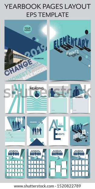 Yearbook Pages Layout Design Template Vector Stock Vector (Royalty Free ...