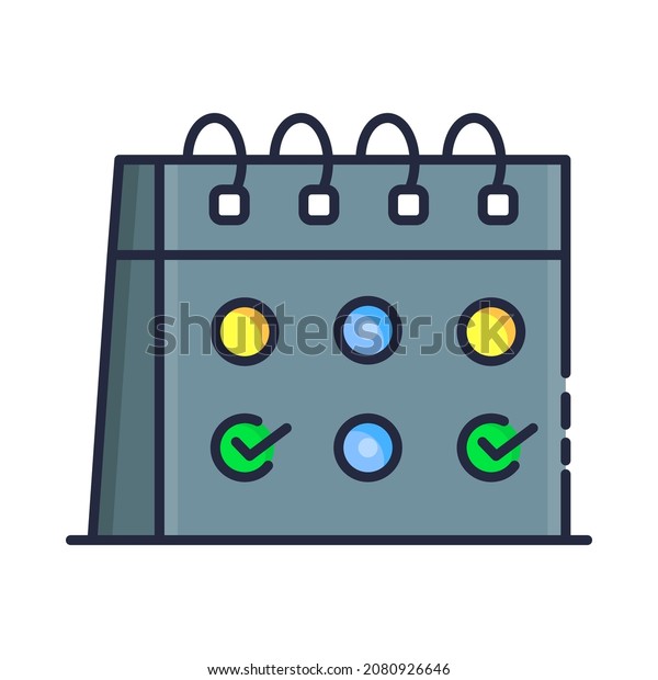 Yearly Calendar Planner Icon Schedule Reminder Stock Vector (Royalty ...