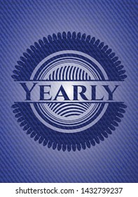 Yearly Emblem Denim Texture Vector Illustration Stock Vector (Royalty ...