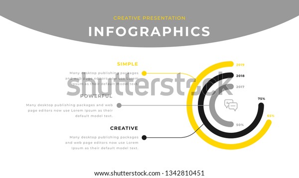Yearly Infographic Chart Reporting Business Presentation Stock Vector ...