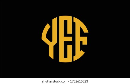 Yef Circle Emblem Abstract Monogram Letter Stock Vector (Royalty Free ...
