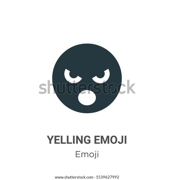 Yelling Emoji Vector Icon On White Stock Vector (Royalty Free ...