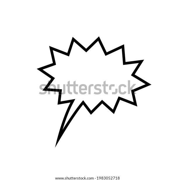 Yelling Speech Bubble Outline Icon Clipart Stock Vector (Royalty Free ...