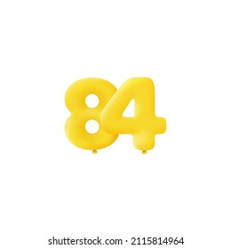 Yellow 3d Number 64 Balloon Realistic Stock Vector (Royalty Free ...