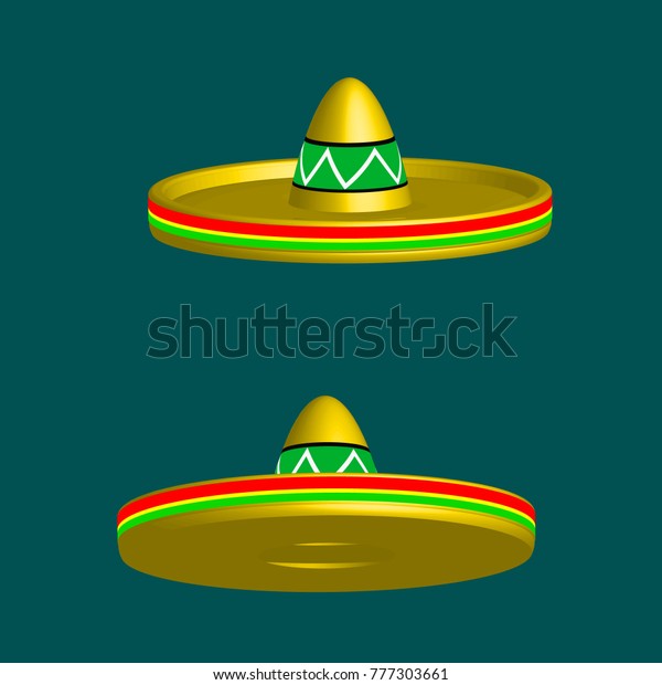 Yellow 3d Spanish Hat Vector Desigb Stock Vector (Royalty Free) 777303661