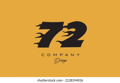 Yellow 72 Number Logo Icon Design Stock Vector (Royalty Free ...