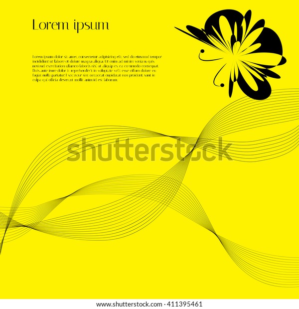 Yellow Abstract Background Asymmetrical Butterfly Smooth Stock Vector ...