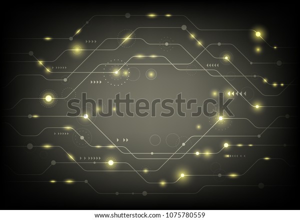 Yellow Abstract Background Circuit Boarddigital Technologyvector Stock ...
