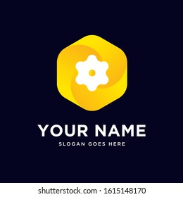 Yellow Abstract Logo Design Modern Style Stock Vector (Royalty Free ...