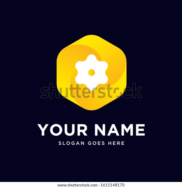 Yellow Abstract Logo Design Modern Style Stock Vector (Royalty Free ...