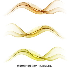 Yellow Abstract Waves Isolated On White Stock Vector (Royalty Free ...