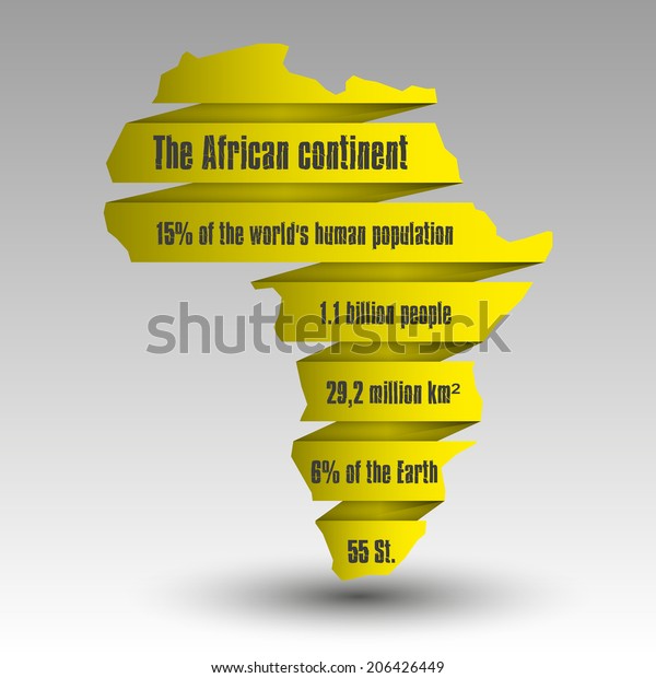 Yellow African Continent Striped Vector Africa Stock Vector (Royalty ...