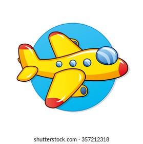 Yellow Airplane Round Icon Stock Vector (Royalty Free) 488192686