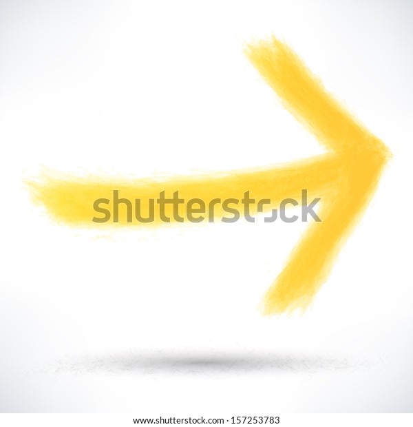 Yellow Arrow Sign Painted By Brush Stock Vector (Royalty Free ...