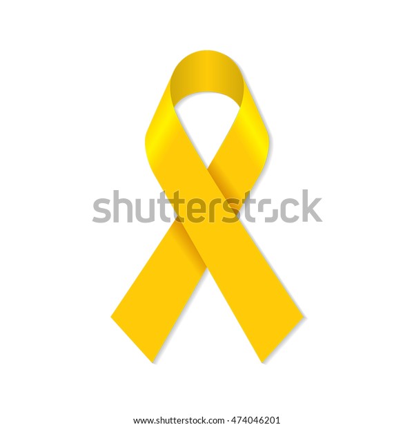 Yellow Awareness Ribbon Bone Cancer Troops Stock Vector Royalty Free