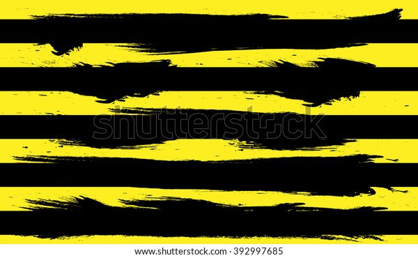 Yellow Background Black Stripes Made Brush Stock Vector (Royalty Free ...