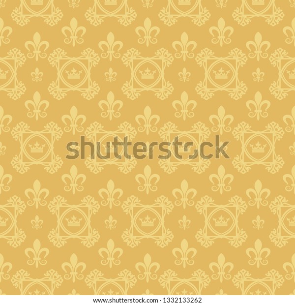 Yellow Background Wallpaper Vintage Style Vector Stock Vector (Royalty ...