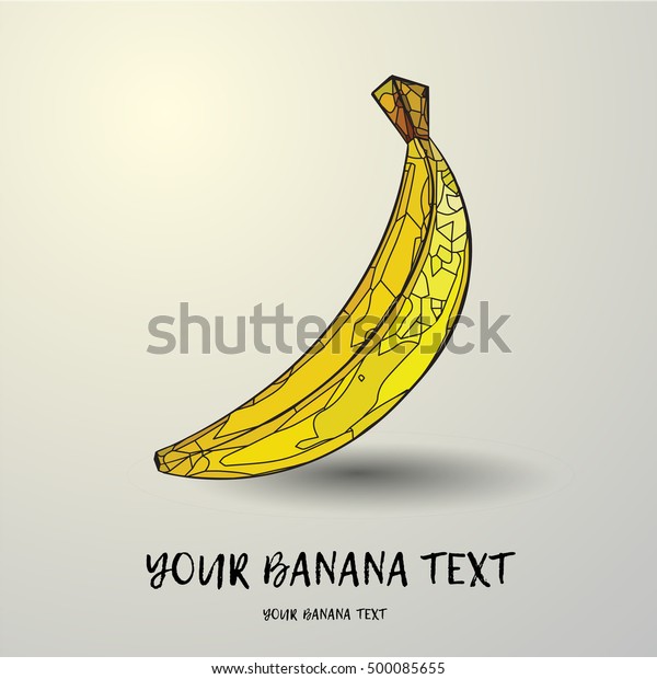 Yellow Banana Shadow On White Background Stock Vector (Royalty Free ...