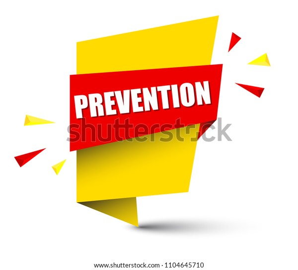 Yellow Banner Prevention Stock Vector (Royalty Free) 1104645710 ...