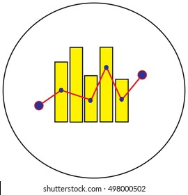 Yellow Bar Graph White Icon: เวกเตอร์สต็อก (ปลอดค่าลิขสิทธิ์) 498000502