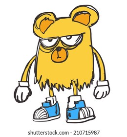 Yellow Bear Rapper Hiphop Stock Vector (Royalty Free) 210715987 ...