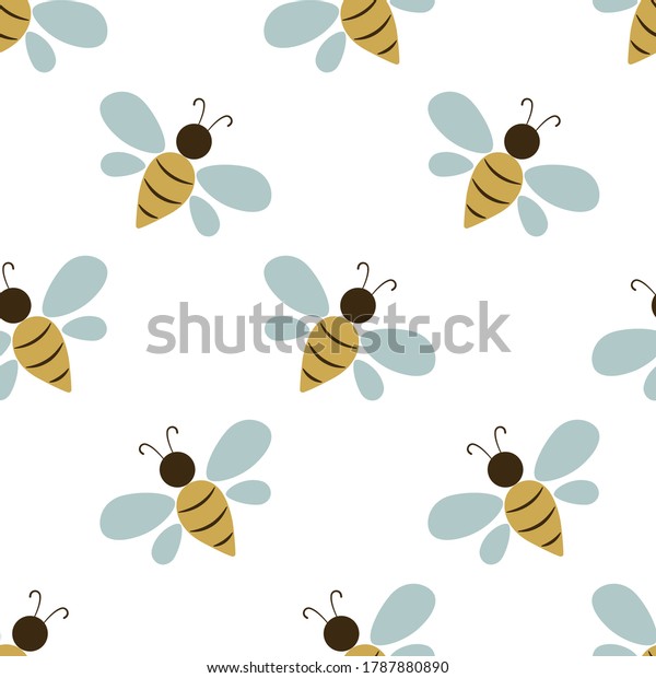 Yellow Bees On White Background Vector Stock Vector (Royalty Free ...