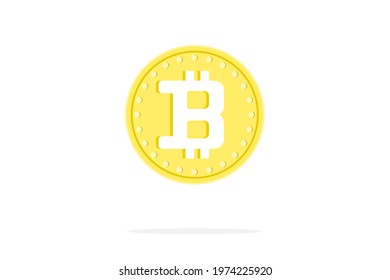 Yellow Bitcoin Symbol Isolated On White Stock Vector (Royalty Free ...