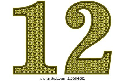 Yellow Black Number Twelve Vector Illustration Stock Vector (Royalty ...