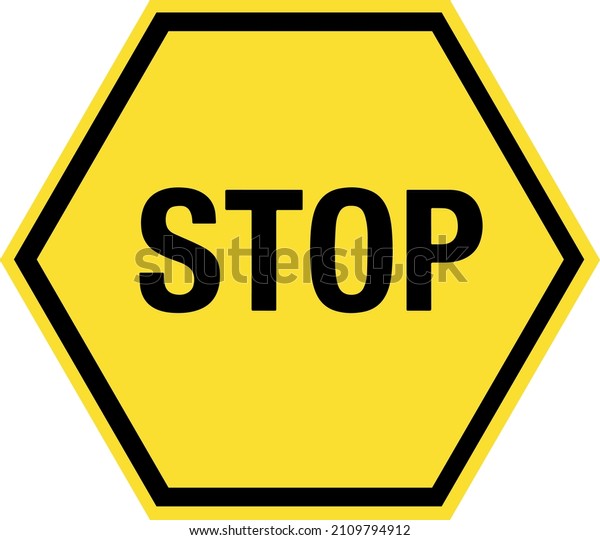 Yellow Black Stop Sign Stock Vector (Royalty Free) 2109794912 ...