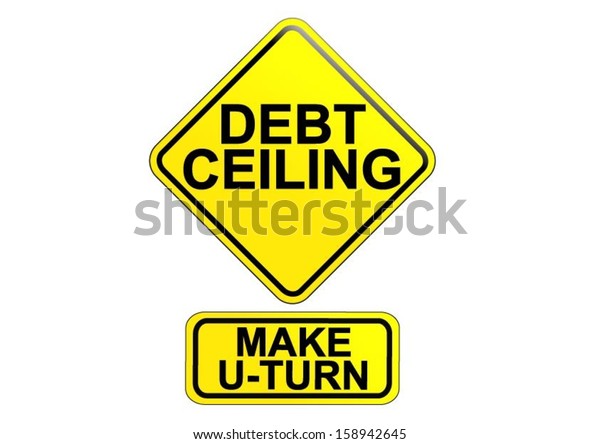 Yellow Black Warning Sign Debt Ceiling Stock Vector (Royalty Free ...
