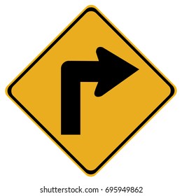 Yellow Blind Corner Turning Warning Sign Stock Vector (Royalty Free ...