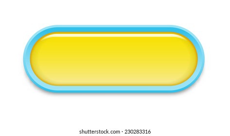 Yellow Blue Blank Button Oval Glossy Stock Vector (Royalty Free ...