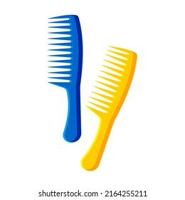 Yellow Blue Combs Isolated On White Stock Vector (Royalty Free ...