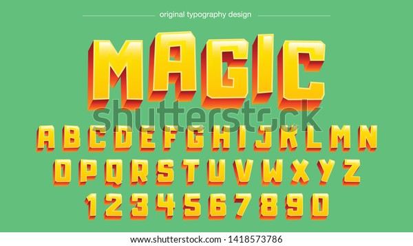Yellow Bold Cartoon Typography Design Stock Vector (Royalty Free ...