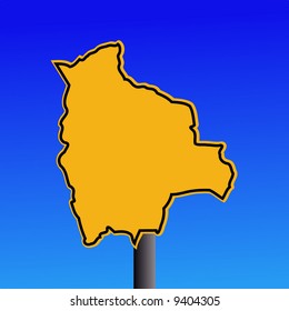 Yellow Bolivia Map Warning Sign On Stock Vector (Royalty Free) 9404305 ...