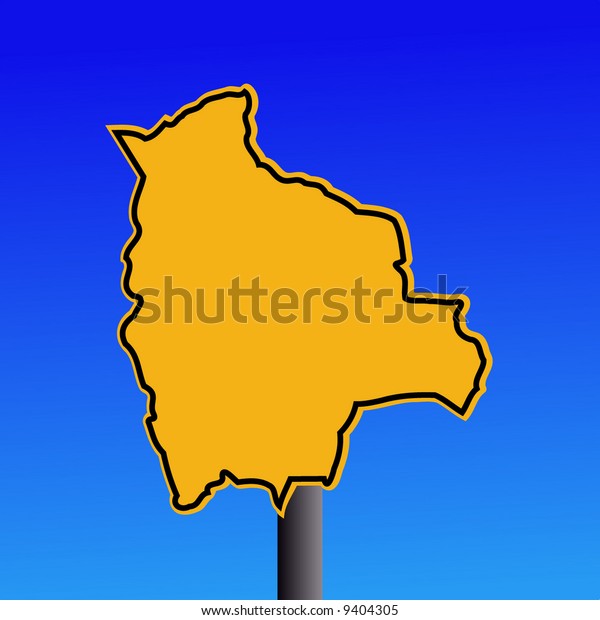 Yellow Bolivia Map Warning Sign On Stock Vector (Royalty Free) 9404305 ...