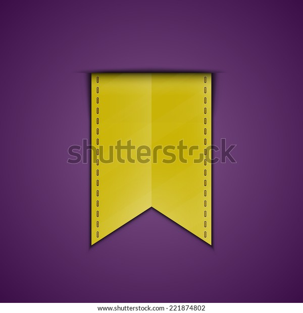 Yellow Bookmark Decoration Ribbon Vector Illustration Stock Vector ...