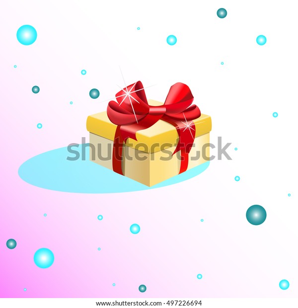 Yellow Box Red Ribbon Gift Stock Vector (Royalty Free) 497226694 ...