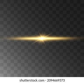 Yellow Bright Light Effect On Transparent Stock Vector (Royalty Free ...