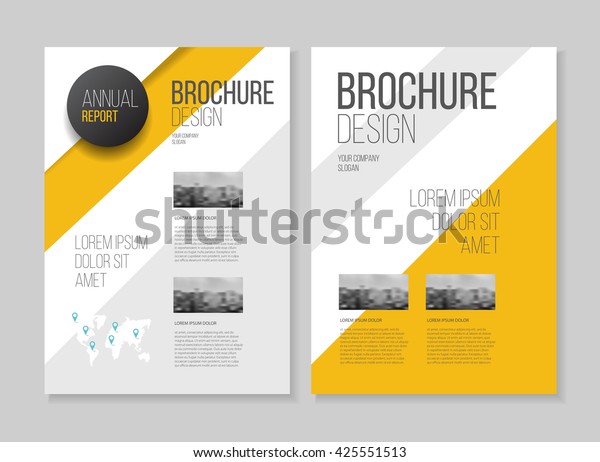 Yellow Brochure Cover Design Layout Graphic Stock Vector (Royalty Free ...