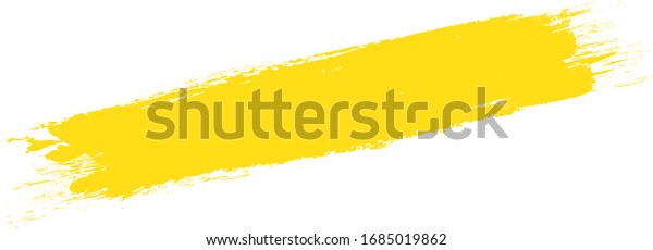 Yellow Brush Stroke Isolated On White Stock Vector (Royalty Free ...