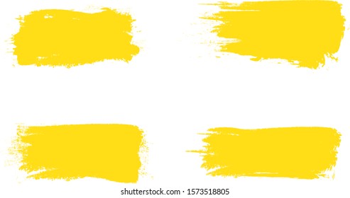 Yellow Brush Stroke Set Isolated On Stock Vector (Royalty Free) 1573346788
