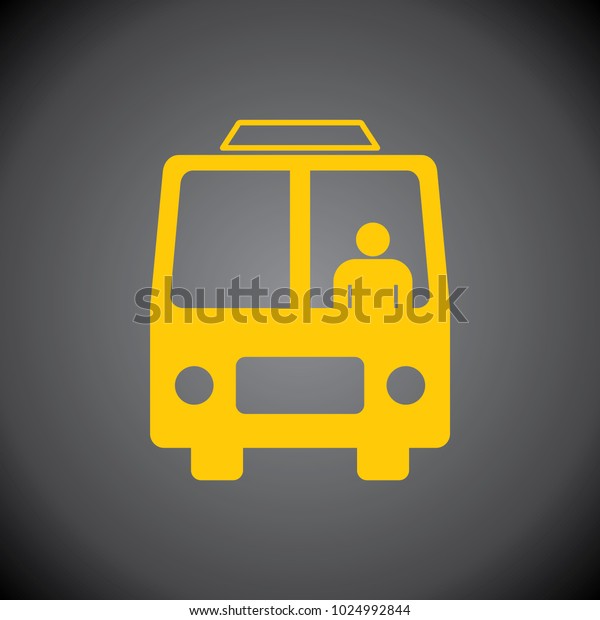 Yellow Bus Icon On Black Background Stock Vector (Royalty Free ...