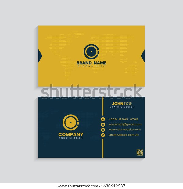 Yellow Business Card Sample Template Stock Vector (Royalty Free ...
