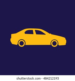 Yellow Car Icon Vector Illustration Blue Stock Vector (Royalty Free ...