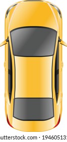 Yellow Car Top View Illustrator Stock Vector (Royalty Free) 1946051314 ...
