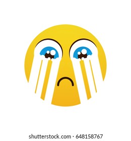 Yellow Cartoon Face Cry Tears People Stock Vector (Royalty Free ...